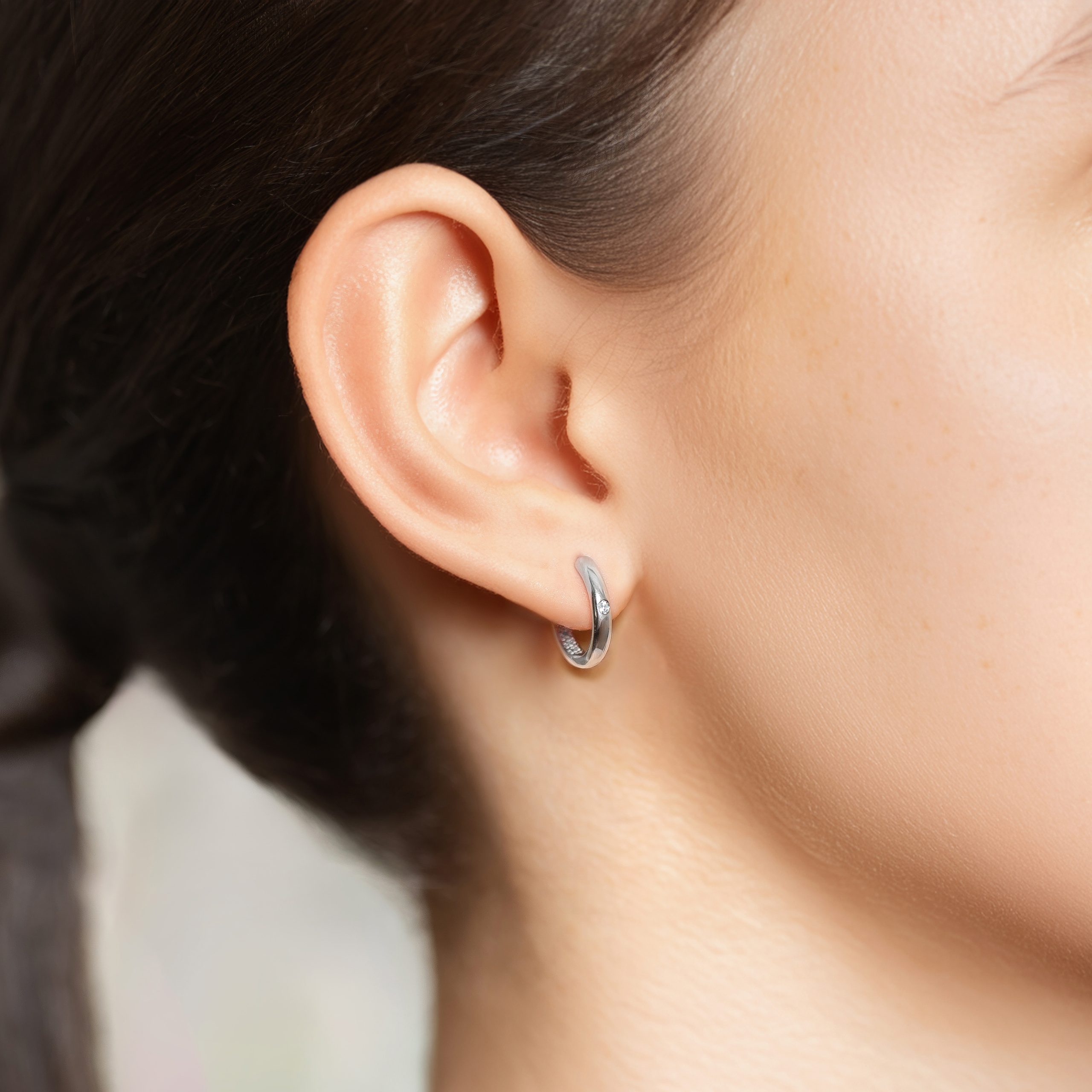 Creol 18k Diamond (0.03ct) Earrings - Himo Jewellery